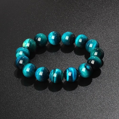 Royal Natural Blue Tiger Eye Energy Stone Beads Reiki Healing Bracelet ...