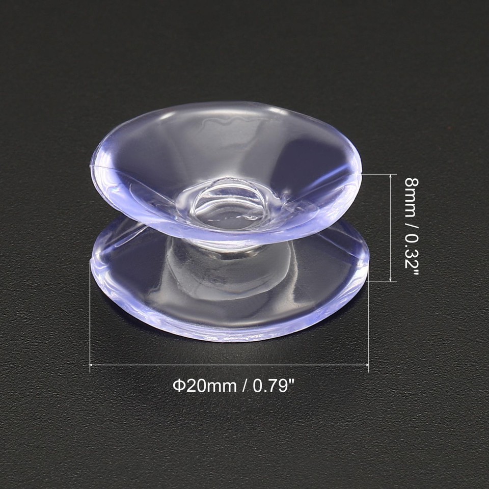 30pcs Glass Table Top Spacers 20mm Dia. PVC Double Sided Suction Cup ...