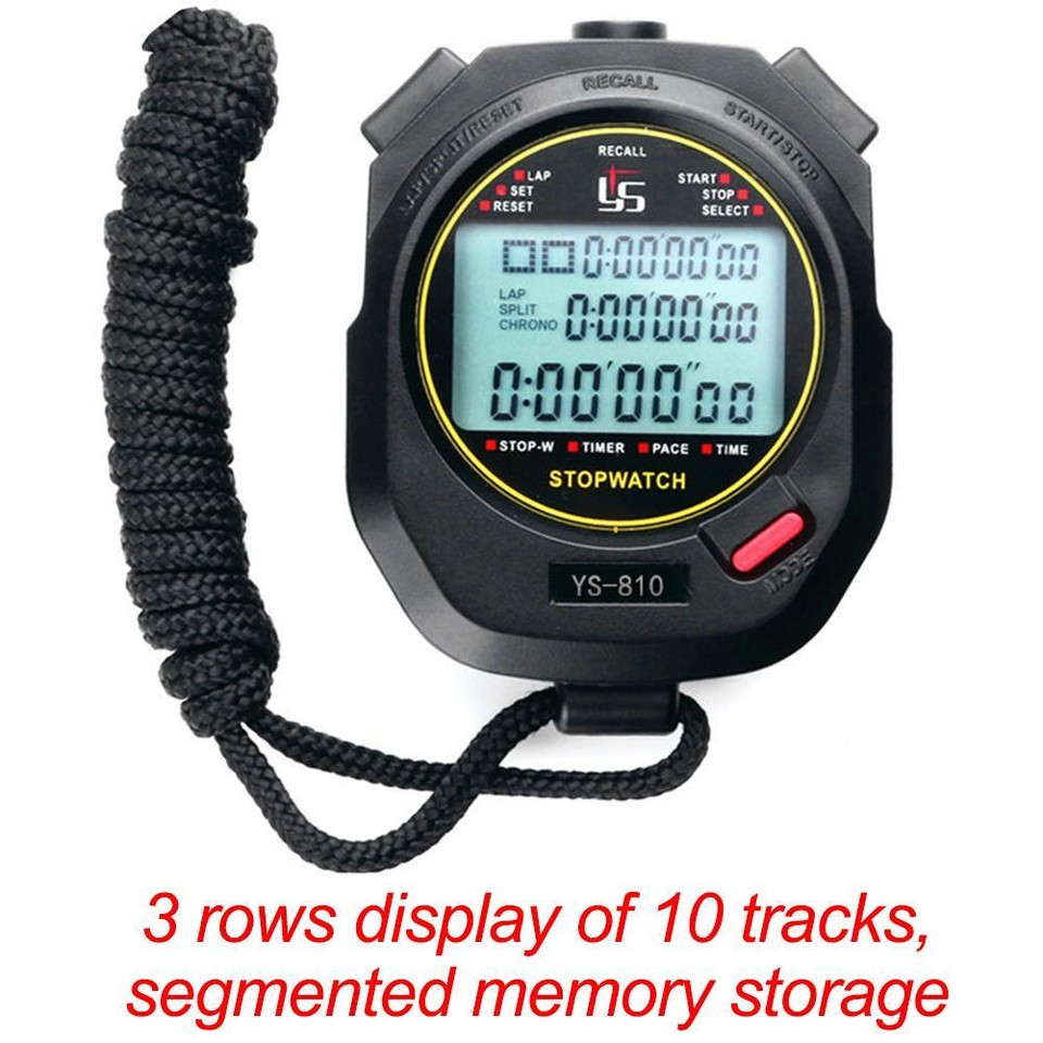it Digital Stopwatch Chronograph Sports Timer Stop Watch (Black/ 10 ...
