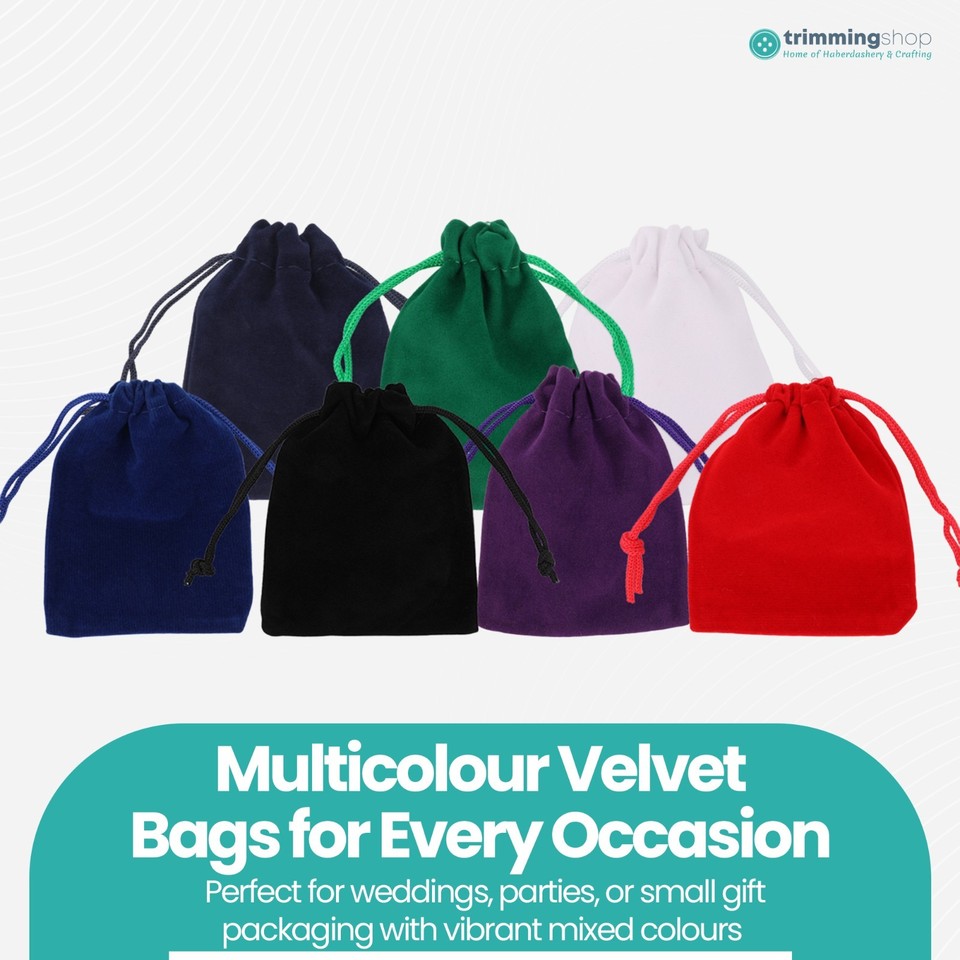 1/10/20/50 Soft Velvet Drawstring Gift Bags Christmas Jewellery Party ...