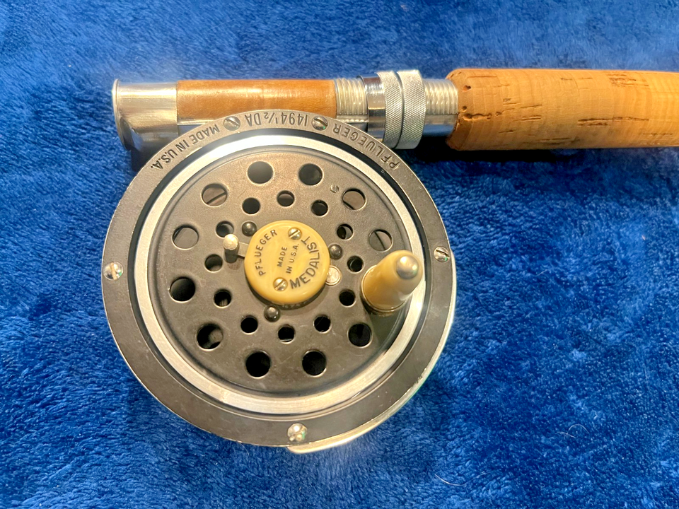 Pflueger Medalist Fly Fishing Reel Pezon Bamboo Rod Butt Section ...
