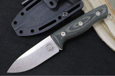White River Ursus Cub - Black & OD Green Linen Micarta Handle / CPM ...