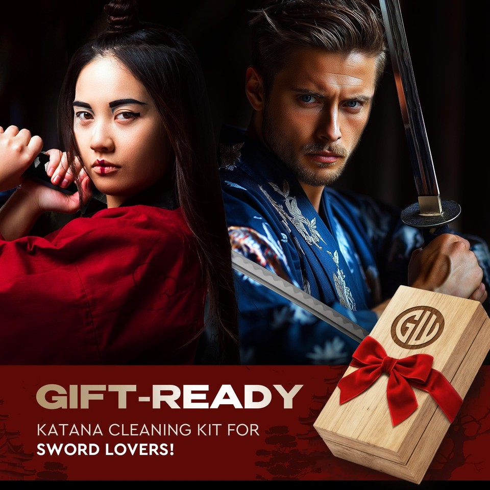 Sword Katana Knife Cleaning Kit - Maintenance Set with 2 Choji Oil ...