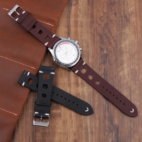 Straps Rally Large Holes Racing Leather Watch Band - Quick Release ...