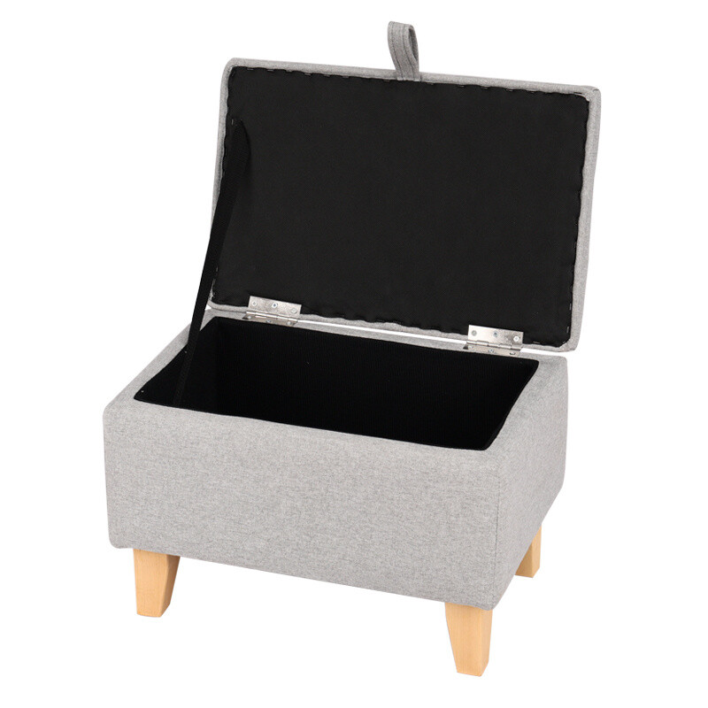 Linen Storage Ottoman Footstool Pouffe Bench Foot Stool Living Room ...