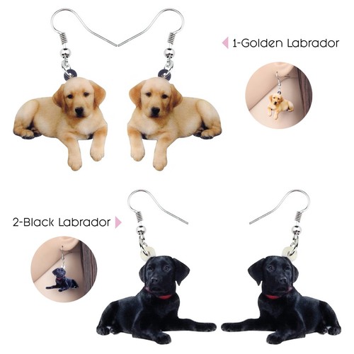 Golden or Black Labrador Earrings - Acrylic- Fun Animal Earrings | eBay