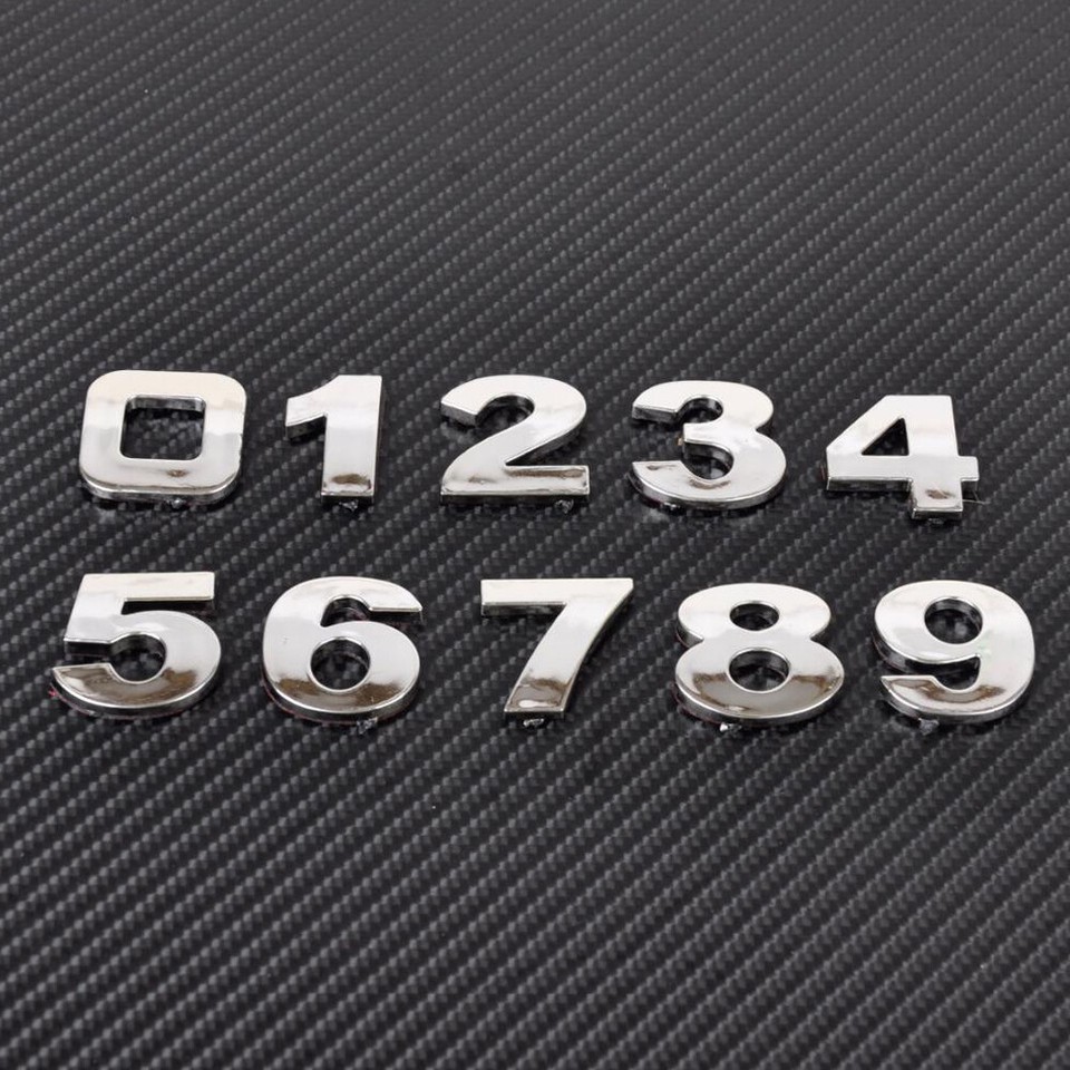 40x 3D Chrome Metal Letter Numbers Car Stickers Emblem Badge Decals ...
