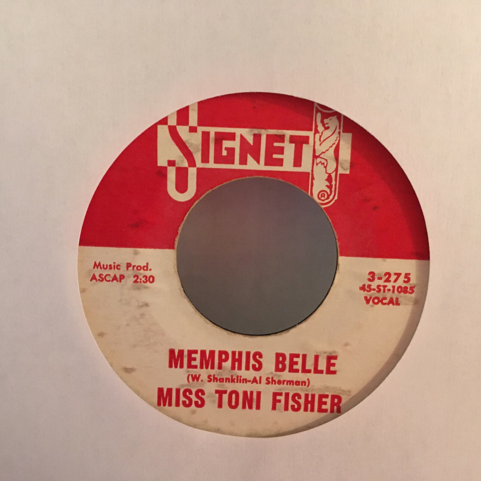 MISS TONI FISHER 45 SINGLE , MEMPHIS BELLE / THE BIG HURT | eBay