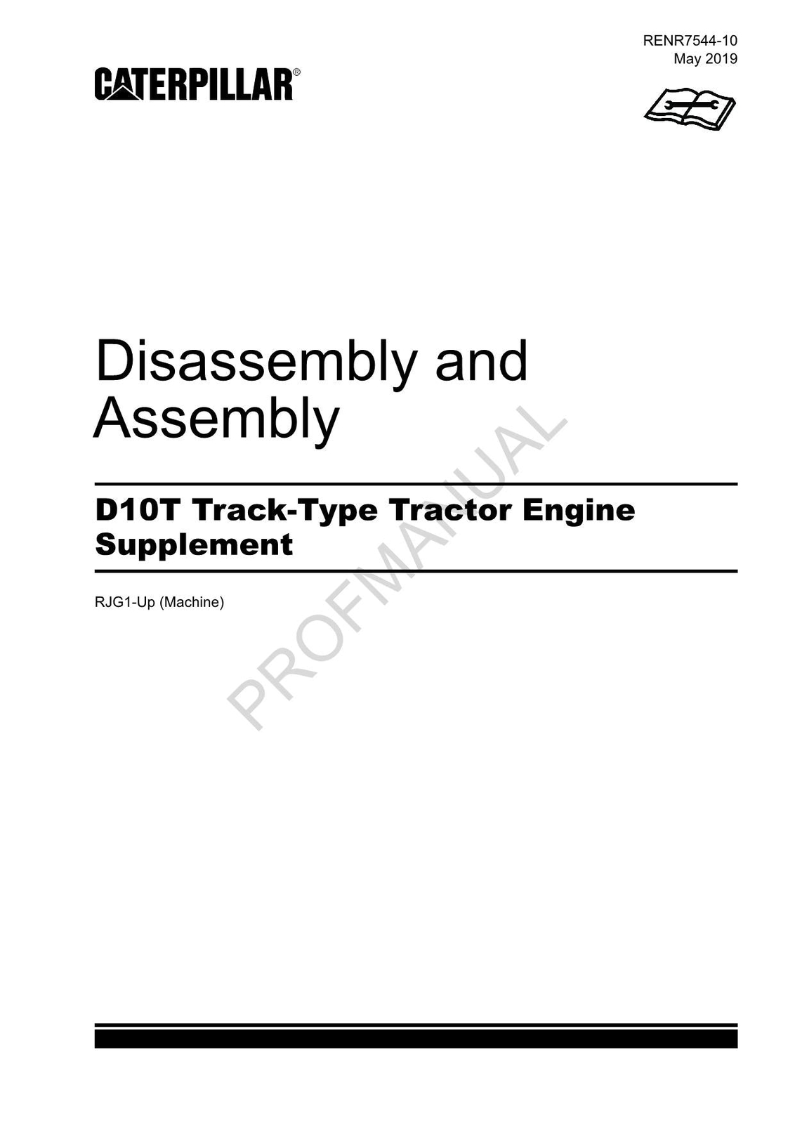 Caterpillar CAT D10T Track Type Tractor Engine Suppl Manual Disassembly ...