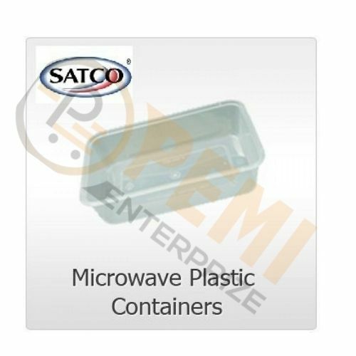 50 X MICROWAVE PLASTIC FOOD TAKEAWAY HEAVY DUTY SATCO CONTAINERS WITH ...