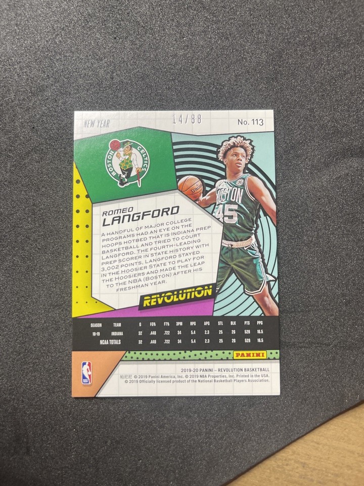 2019-20 Revolution Rookies Chinese New Year Emerald /88 Romeo Langford ...