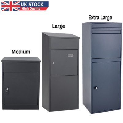 Lockable Metal Parcel Delivery Secure Dropbox Outdoor Storage Letter ...