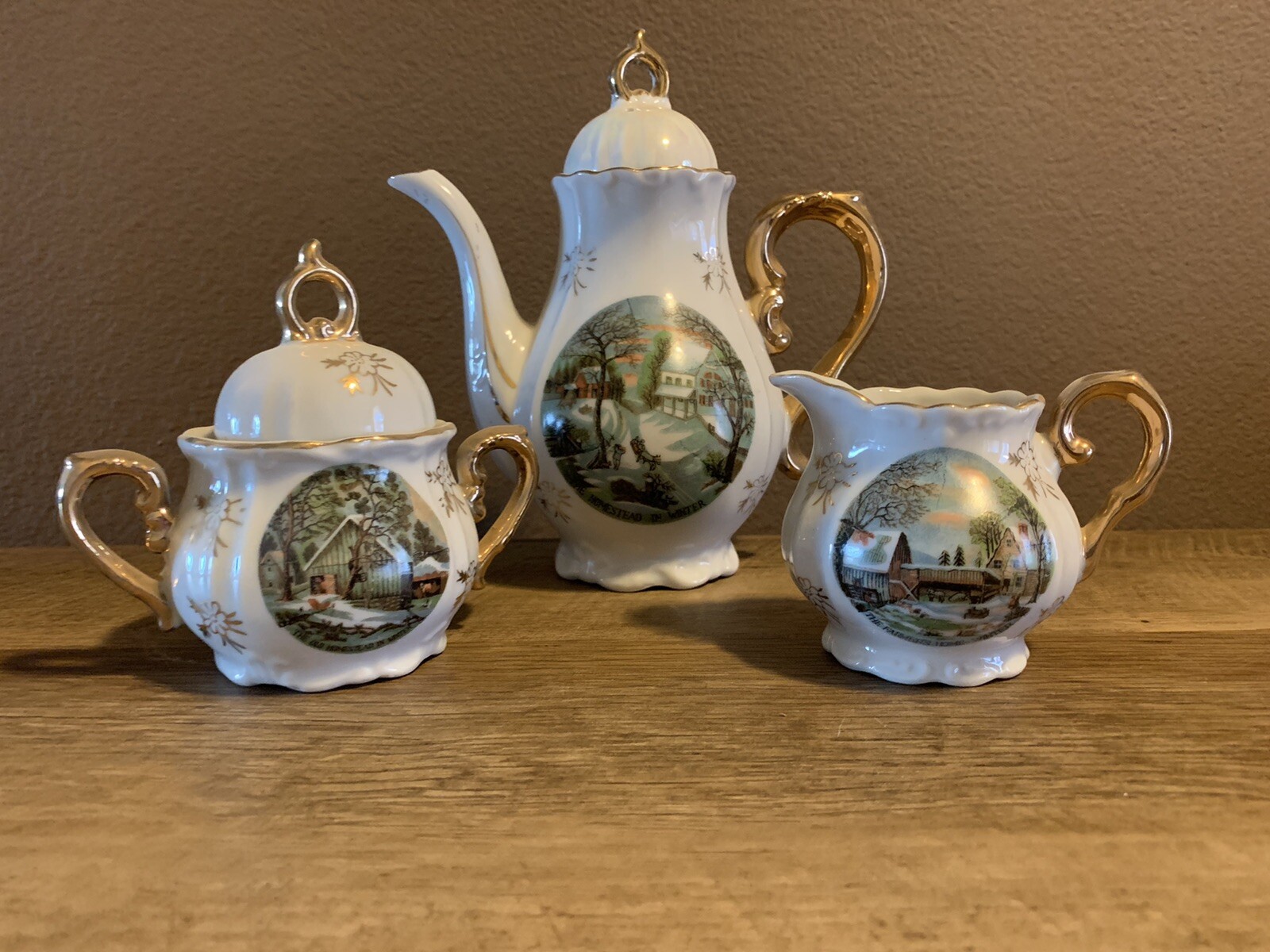 the Homestead in Winter tea set | eBay