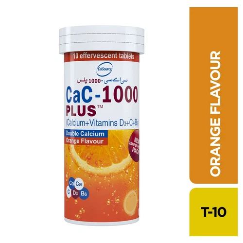 CaC-1000 PLUS Effervescent Tablet - Calcium Vitamins D3CB6 - Double Ca ...