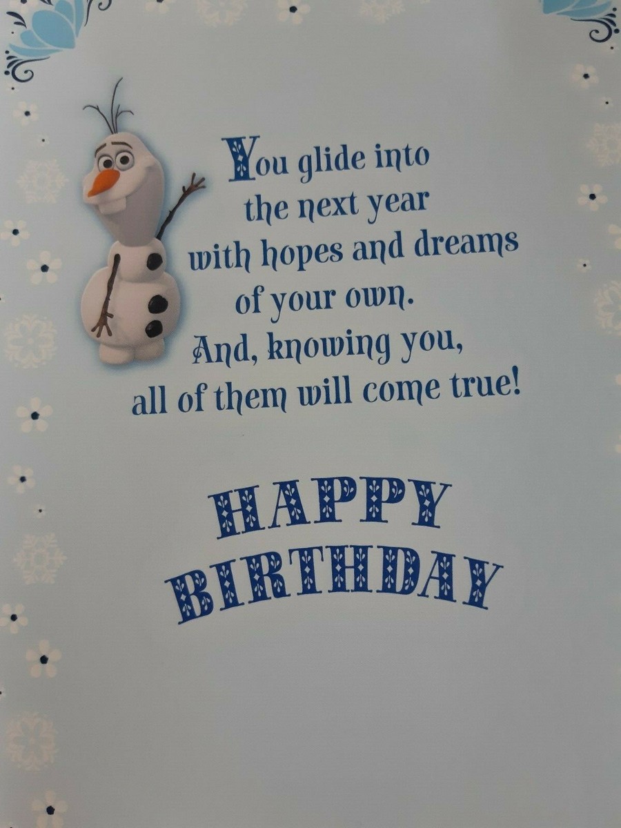 Happy Birthday Frozen Quotes Disney Frozen Elsa Birthday Card & 'Let