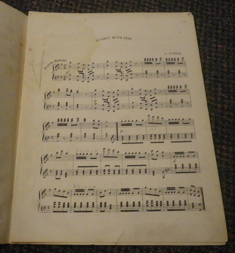 1847 Boston Museum Chinese Spectacle Aladdin Wonderful Lamp sheet music ...