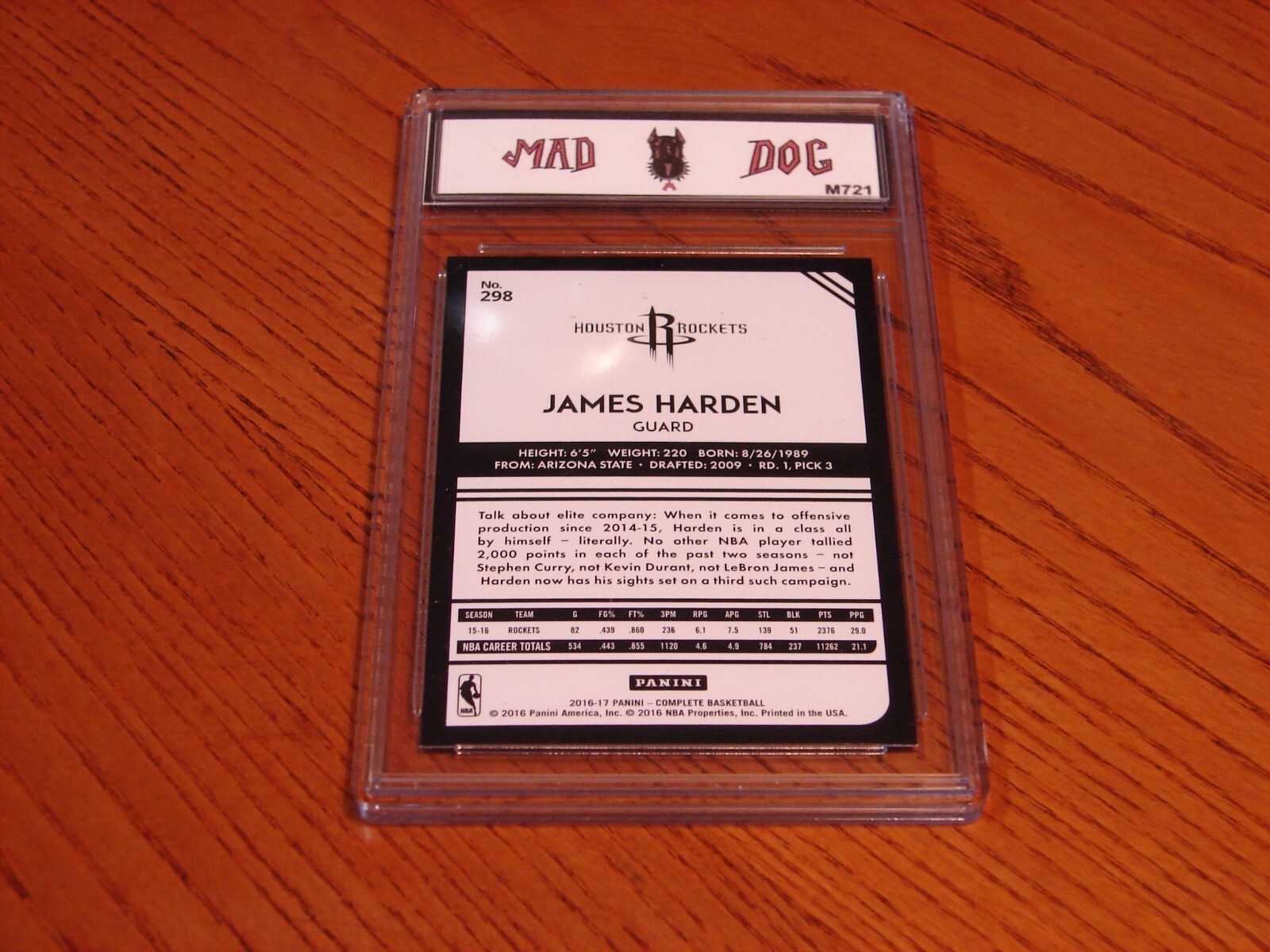 JAMES HARDEN-----2016 Panini COMPLETE--Gem MINT 10---ROCKETS--Mad Dog ...