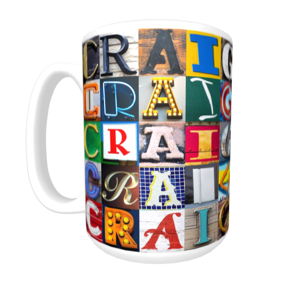 CRAIG Coffee Mug / Cup featuring the name in photos of actual sign ...