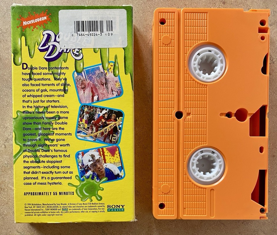 1994 Nickelodeon Double Dare Super Sloppiest Moments VHS w/ Travel Game ...
