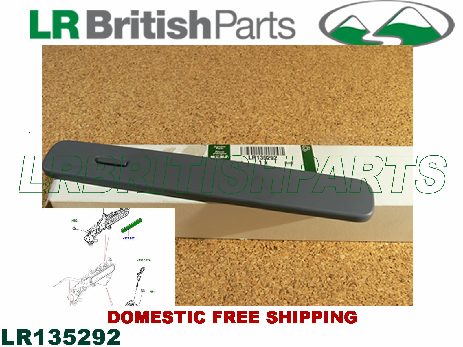 GENUINE LAND ROVER REAR DOOR HANDLE COVER RANGE ROVER VELAR LH NEW ...