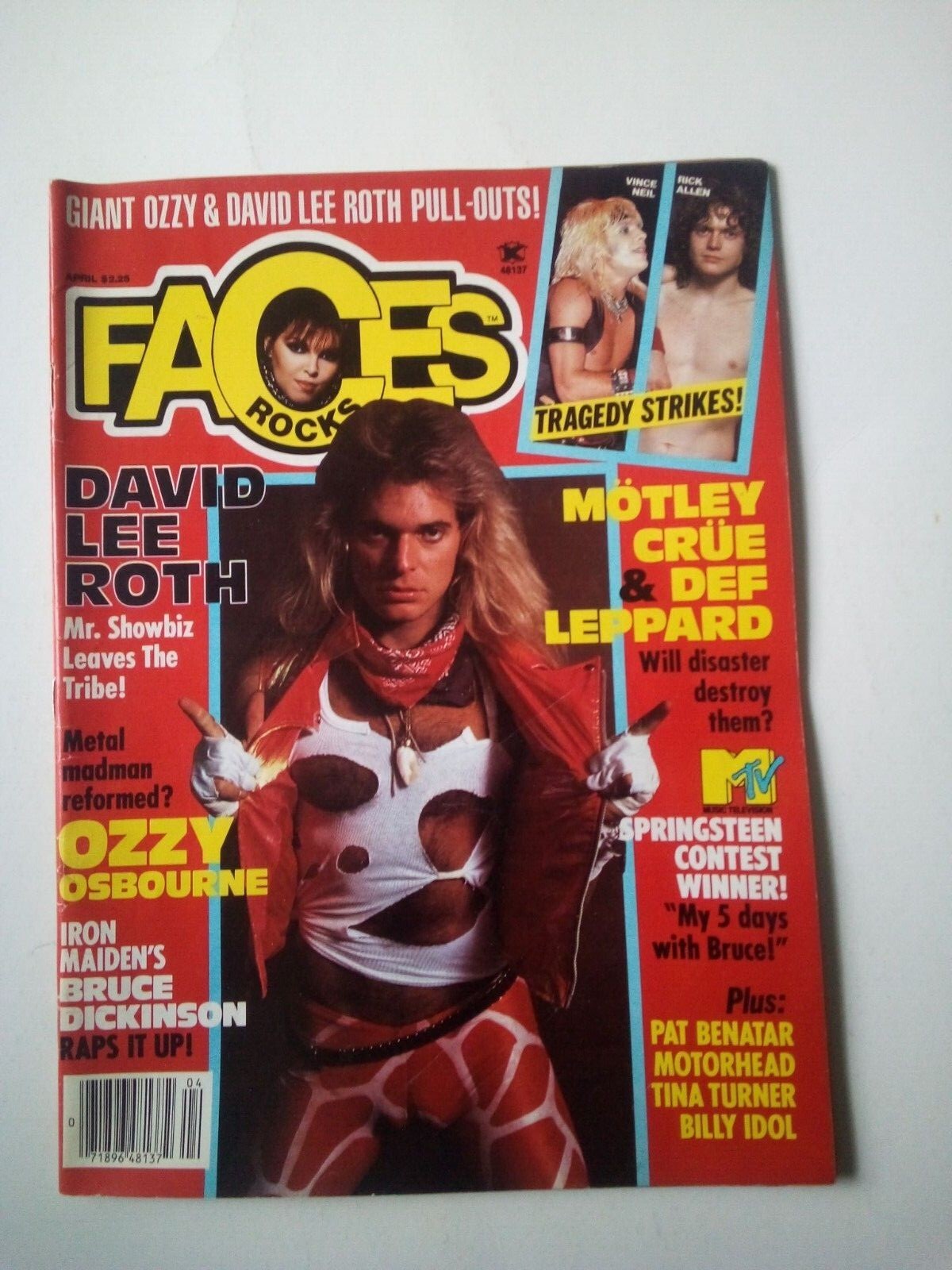 Vintage Faces Rocks Magazine April 1985- David Lee Roth, Ozzy, Benatar ...