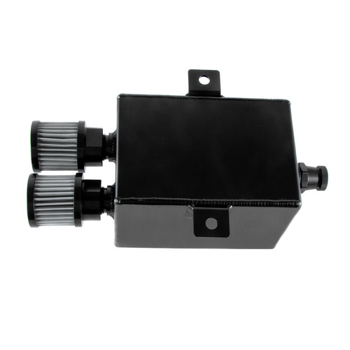 2.0L Aluminum 2x 12AN Oil Breather Catch Can Tank+Dual 12AN Filter ...