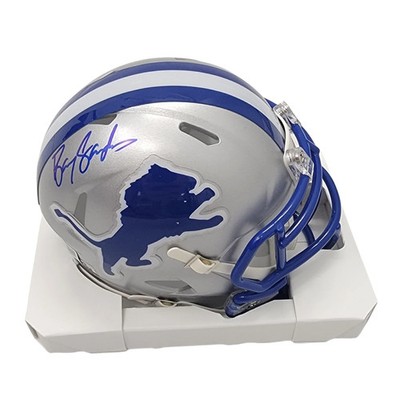 Barry Sanders Autographed Detroit Lions T/B Mini Helmet Beckett ...