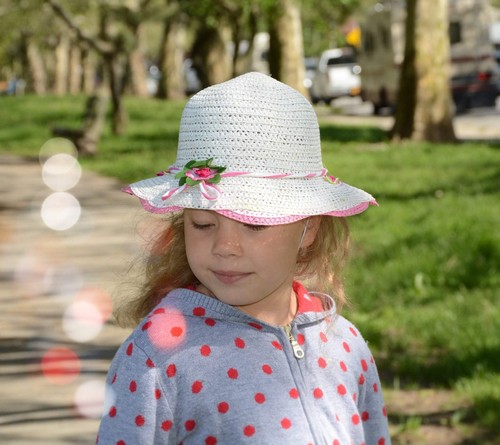 Girl Straw Cap Sun Hat Beach Summer Floral Sun hat 3-7 Years - Fuchsia ...