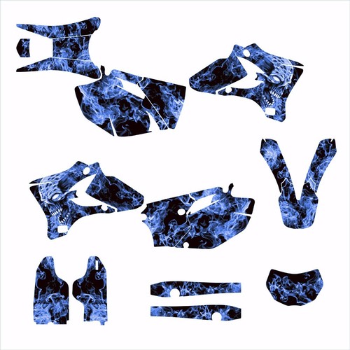 2005 2006 WR250F WR450F Graphics Decal Kit #9500 Blue Zombie Skull | eBay