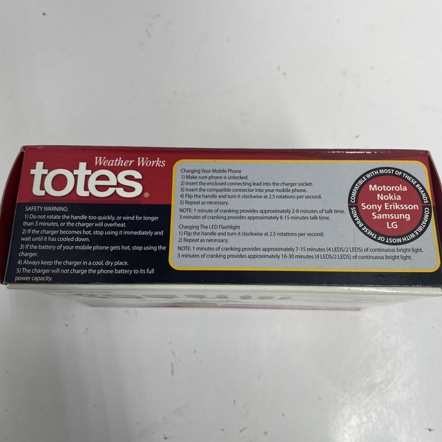 Totes Emergency Cell Phone Charger With LED Flashlight for sale online ...