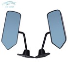 Glossy Black Front Side View Mirrors Bracket Racer Retro F1 Style Pair ...
