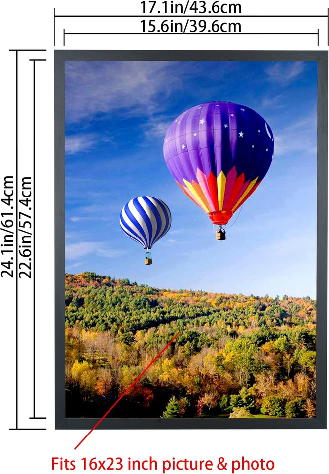 16X23 Picture Frames Solid Wood 16X23 Poster Frame for Wall 16X23 Photo ...