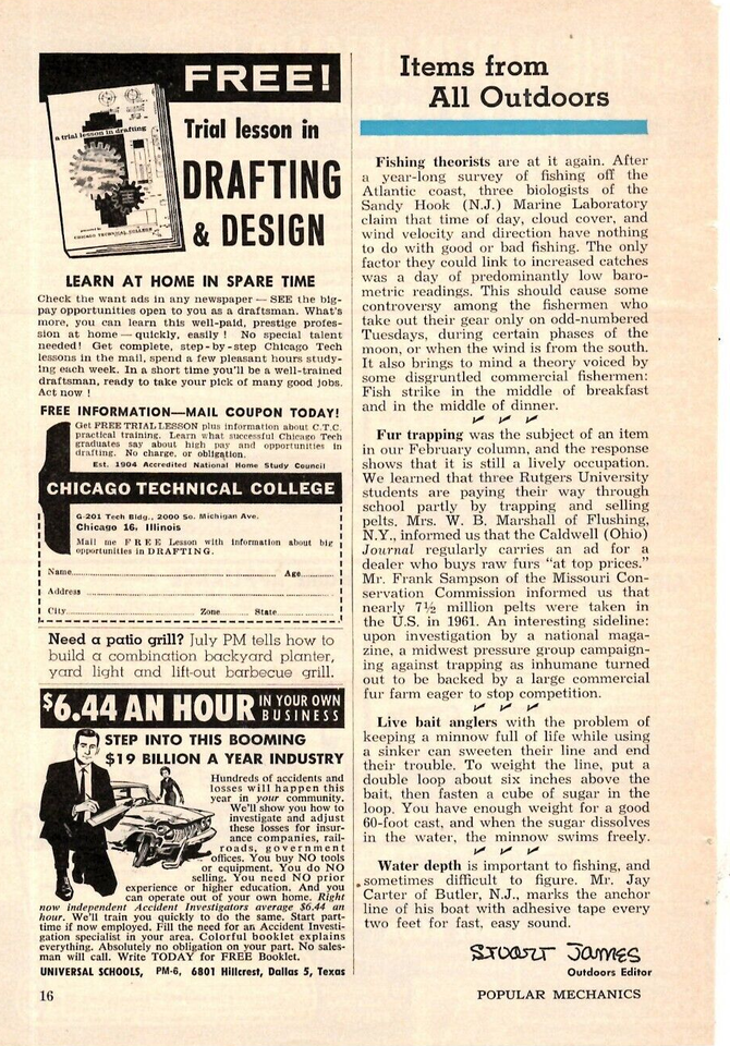 1963 Print Ad National Technical School Electronics Auto Mechanics Air ...