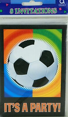 Pack of 8 Football Birthday Party Invite Cards & Envelopes (P25) | eBay UK
