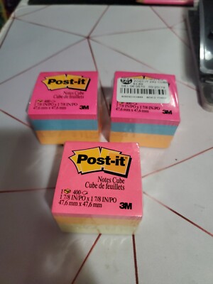 Post-it Notes 2x2 Assorted Colors 400 Sheets 3x Cube New A1 | eBay