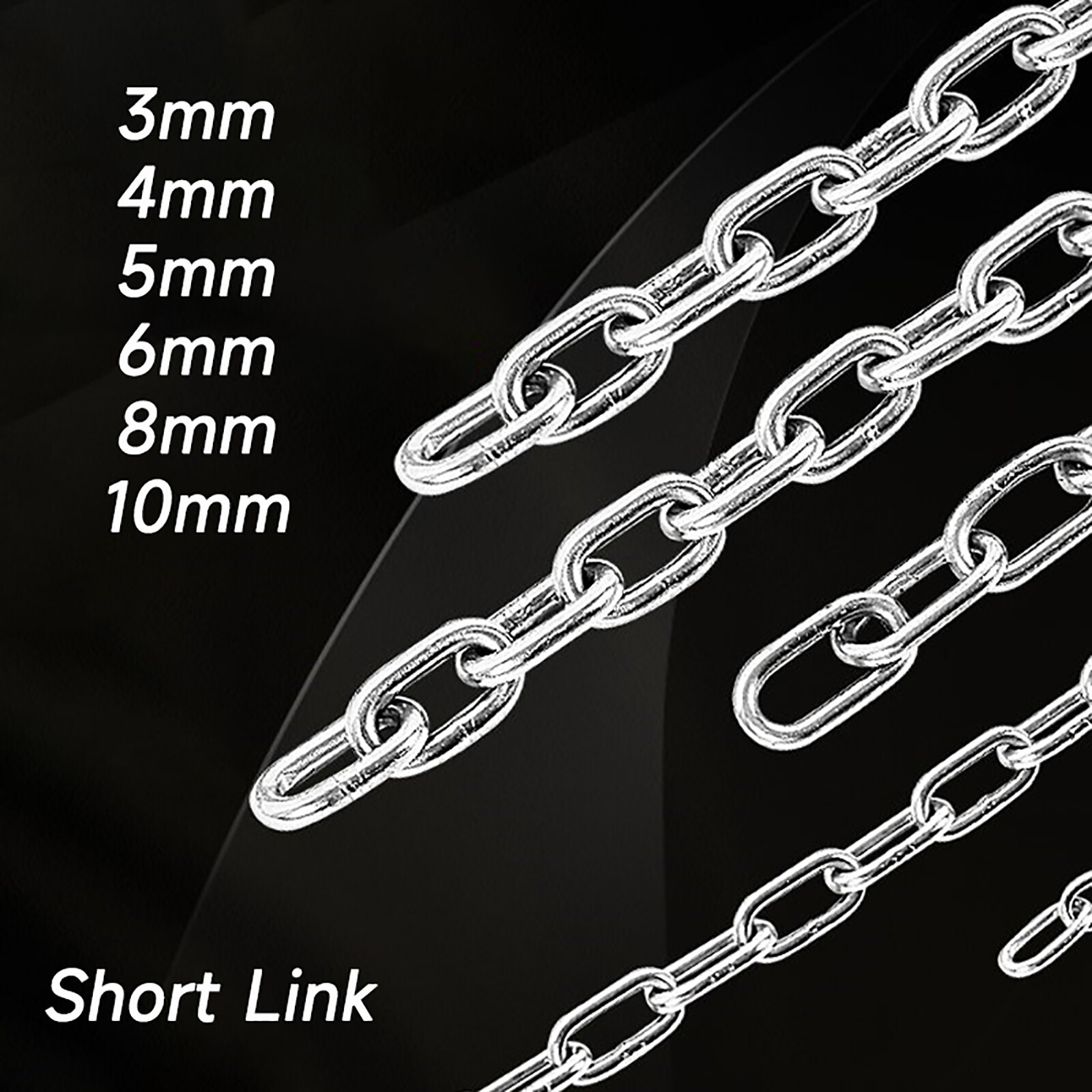 Stainless Steel A2 Short Link Anchor Chain 3mm 4mm 5mm 6mm 8mm 10mm ...