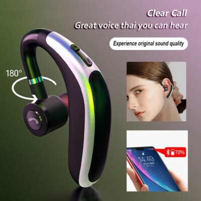 Smart Single Ear Bluetooth 5.0 Wireless Earbud Nosie Reduction Clear ...