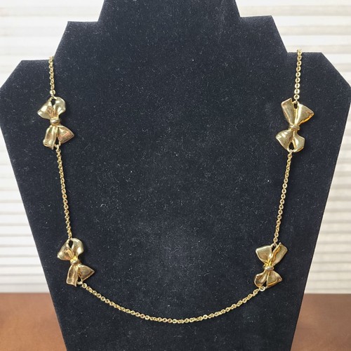J.CREW GOLD CHAIN LINK SOLID BOWTIE CHARM NECKLACE 35" | eBay