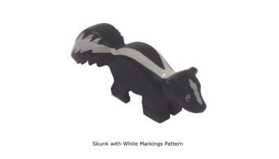 Lego Black Skunk with White Markings Pattern Animal Minifigure | eBay