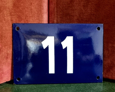 Signs - Enamel House Number Sign White - 2