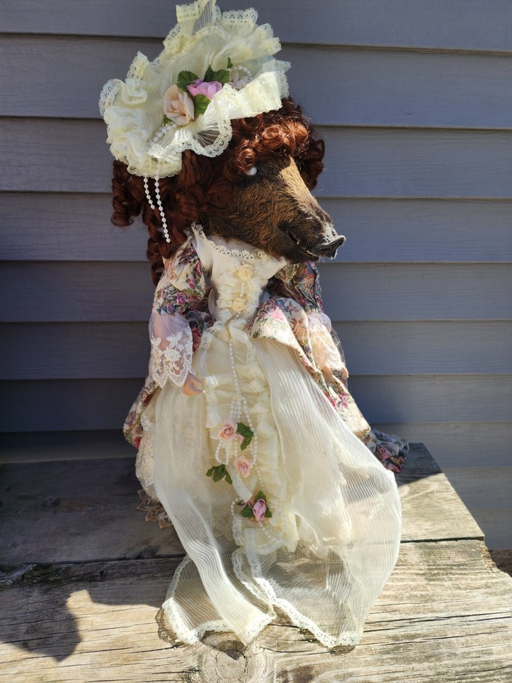 Mrs. Piggy Doll ram goat sheep taxidermy racoon squirrel hunting ram ...