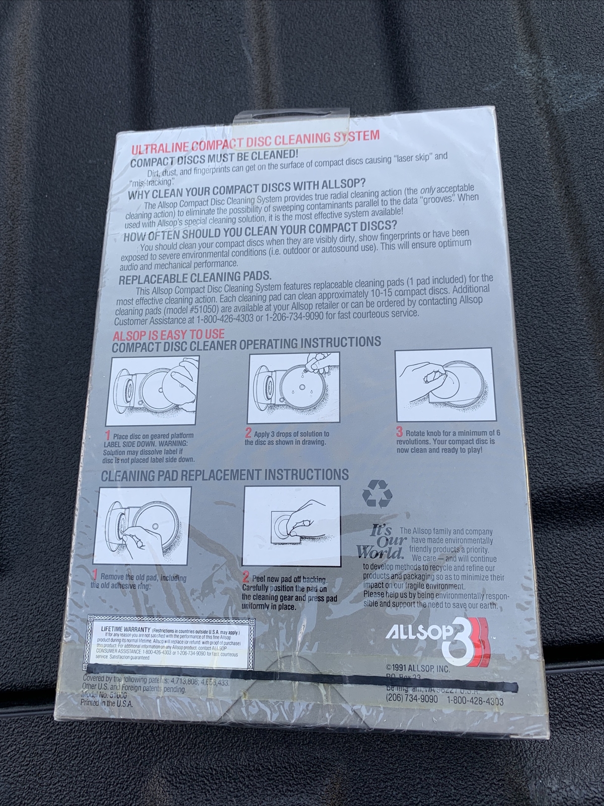 Vintage Allsop Ultraline Compact Disc Cleaner New Old Stock In Original ...