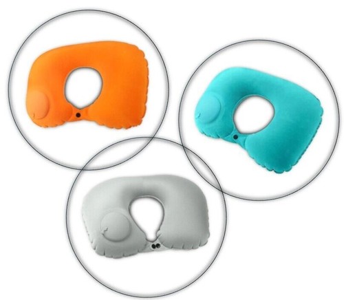 Pillow Travel Inflatable Easy Pump Neck Automatic Button Choice of ...