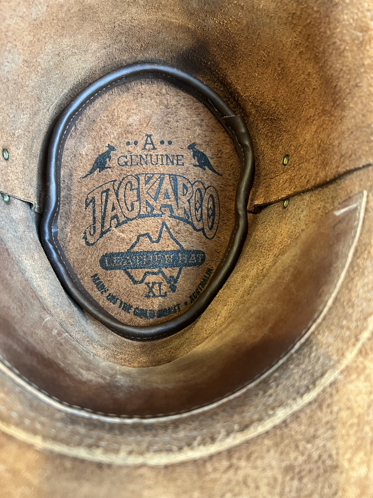 Vintage Jackaroo Leather Outback Cowboy Hat - Size XL - Made in ...