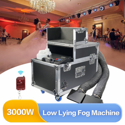 3000W DMX Low Lying Fog Machine Dual Output Waterbased /w Hose Outlets ...