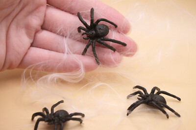 Rubber Spiders 3 Pk Realistic Miniature Fake Bugs for Dollhouse ...