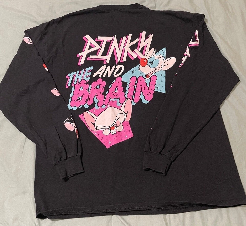 Pinky and the Brain Tee Shirt Long Sleeve Cotton Large Warner Brothers ...