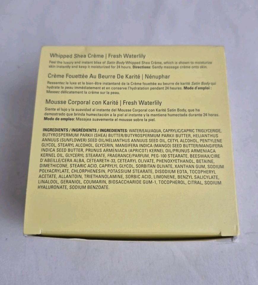 New Mary Kay Satin Body Whipped Shea Creme Fresh Waterlily 4.0oz | eBay