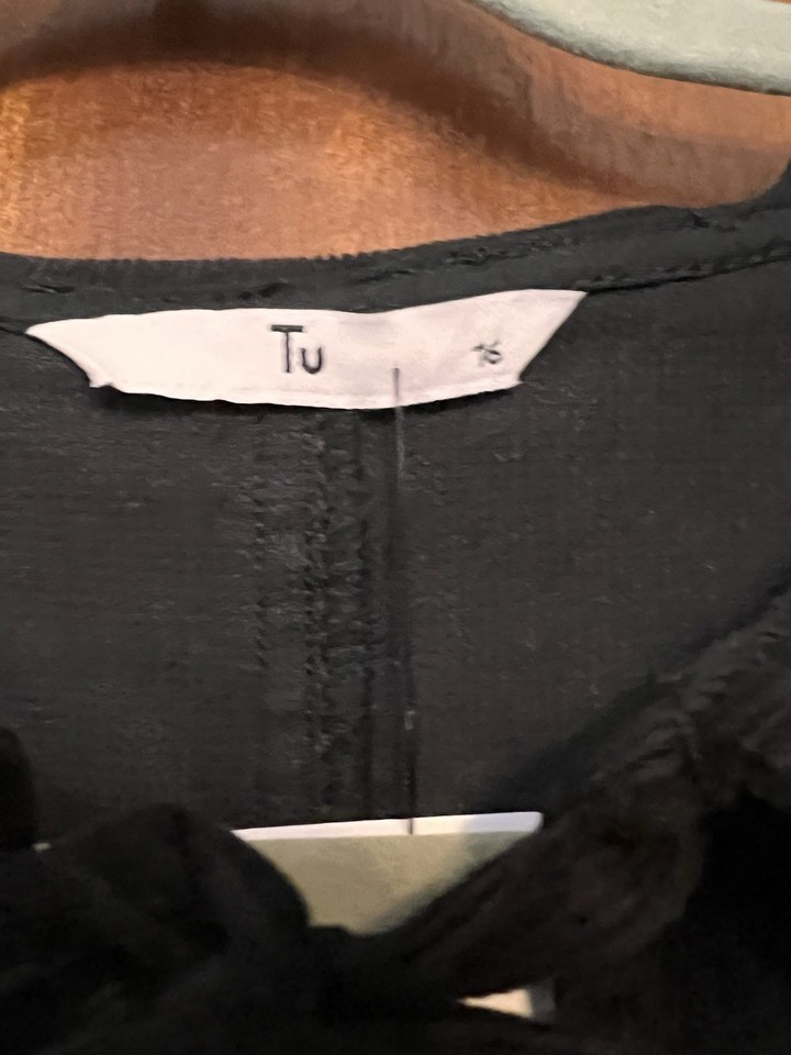 BNWT Black Needlecord A-line Pinafore Dress Size 16 Round Collar And ...