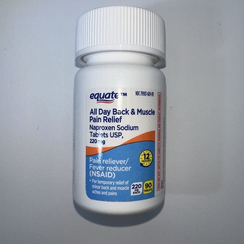Equate Naproxen Sodium 220 mg, Back & Muscle Pain Relief , 90 Ct Exp 11 ...